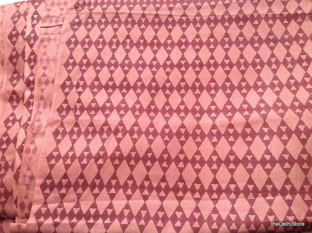 Geometric / Diamond Print Hand Stamped / Block Print Cotton and ...