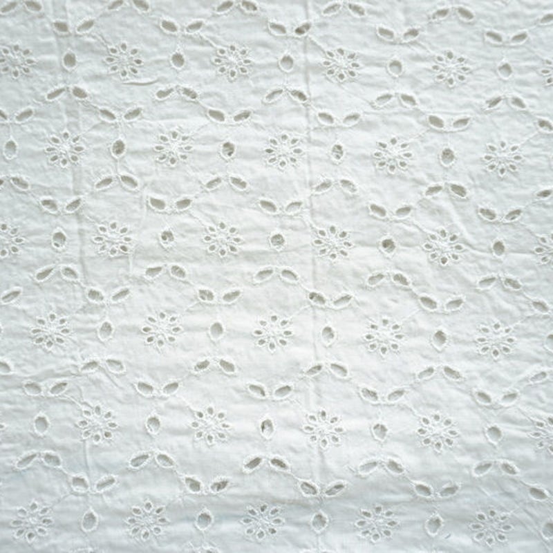 White Cotton Eyelet Fabric - Etsy