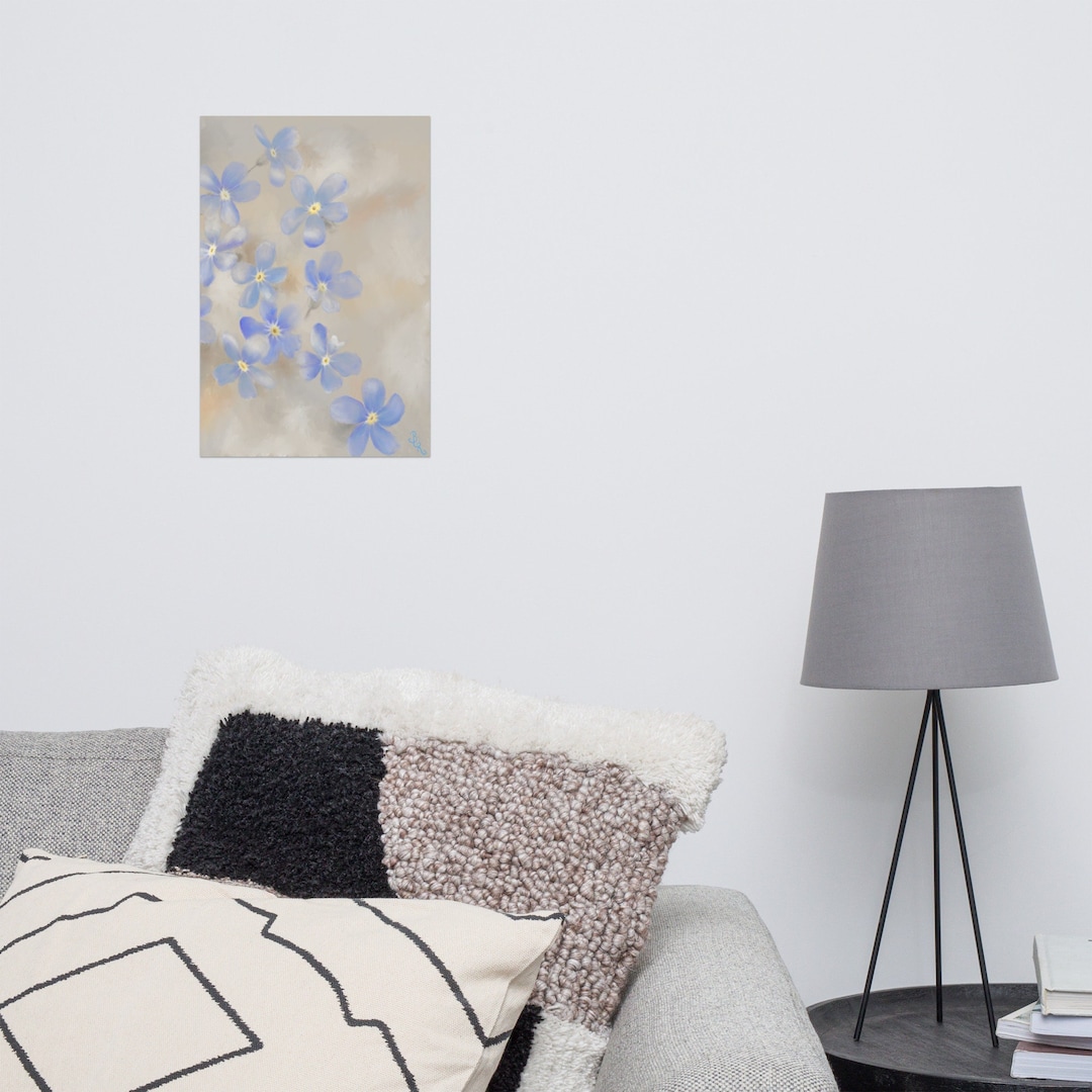 Forget-me-not Painting, Digital Painting, Art Print - Etsy