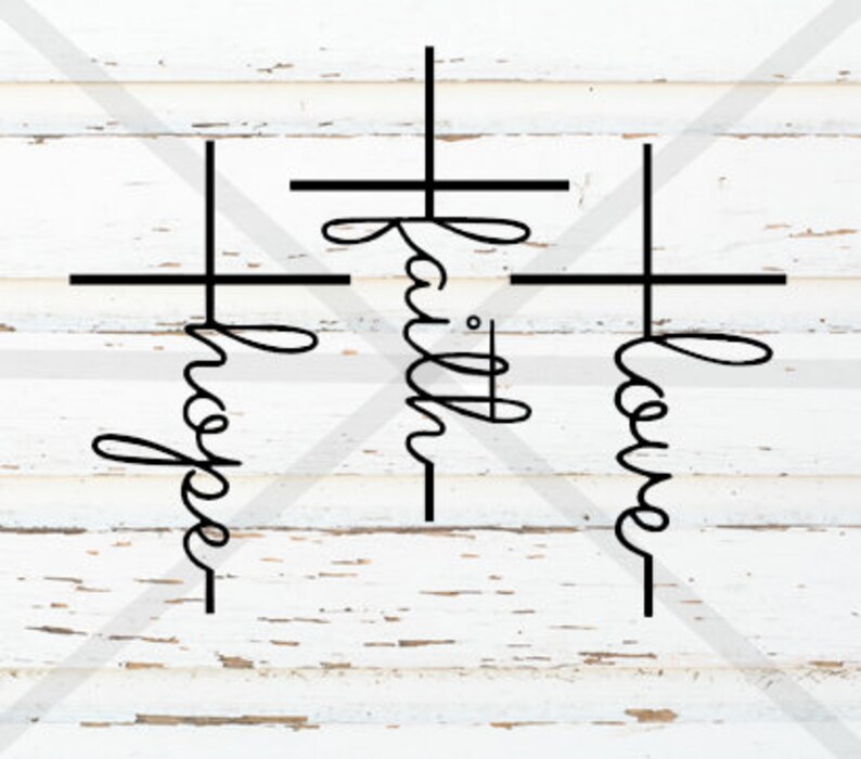 Faith Hope Love Cross SVG Cut File, Faith Cross Silhouette Cut File ...