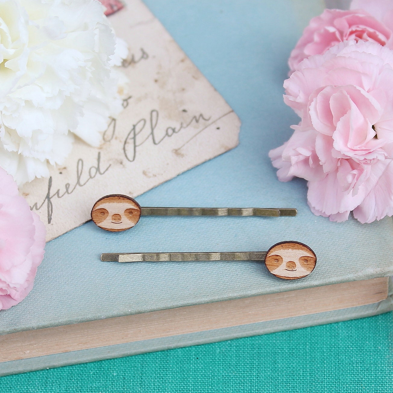Laser Cut Wooden Sloth Hair Clips - Etsy