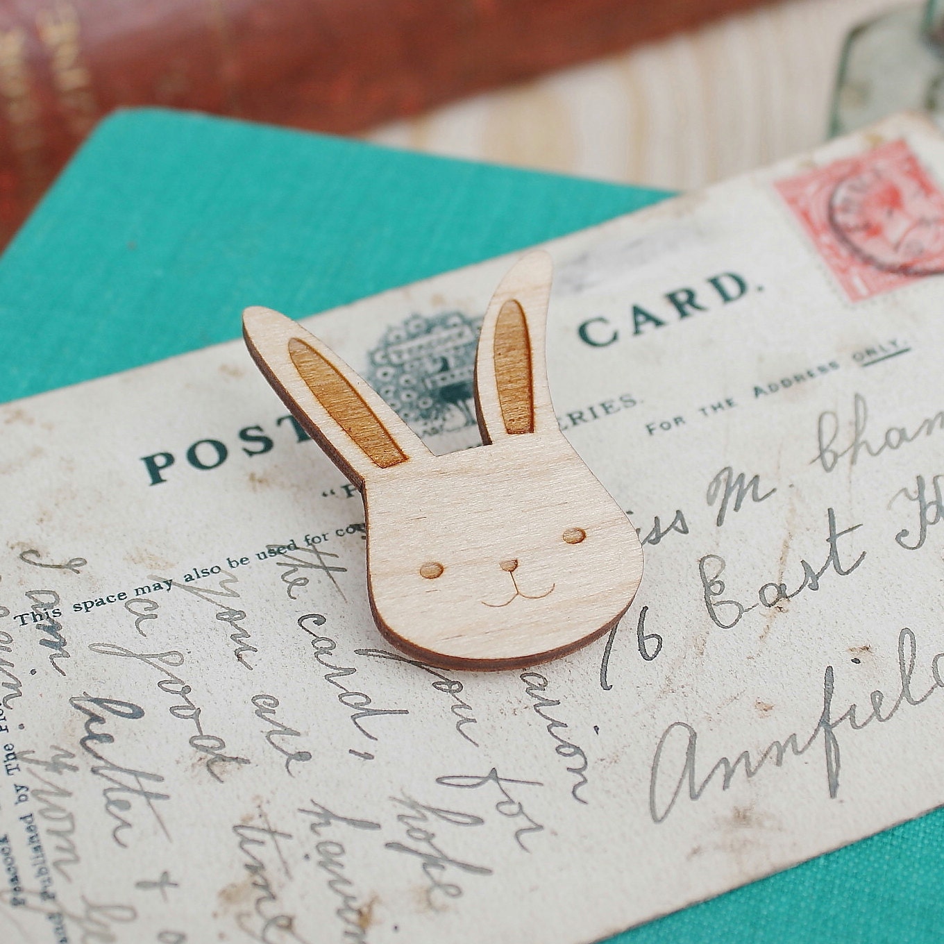 Laser Cut Wooden Bunny Rabbit Brooch | Etsy