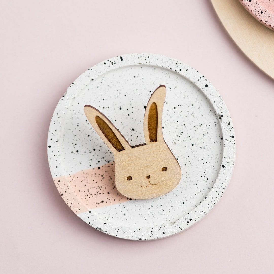 Laser Cut Wooden Bunny Rabbit Brooch - Etsy