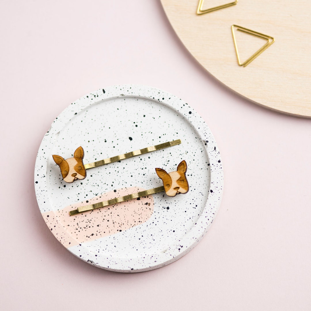 Wooden French Bulldog Hair Slides - Etsy