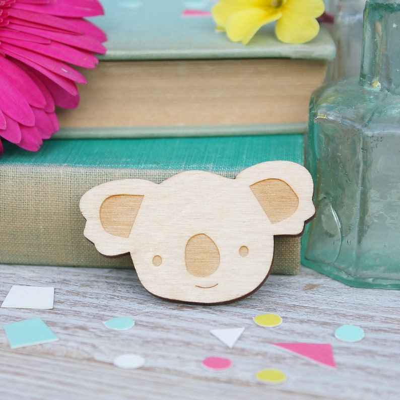 Laser Cut Wooden Koala Brooch - Etsy