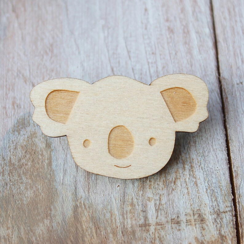Laser Cut Wooden Koala Brooch - Etsy