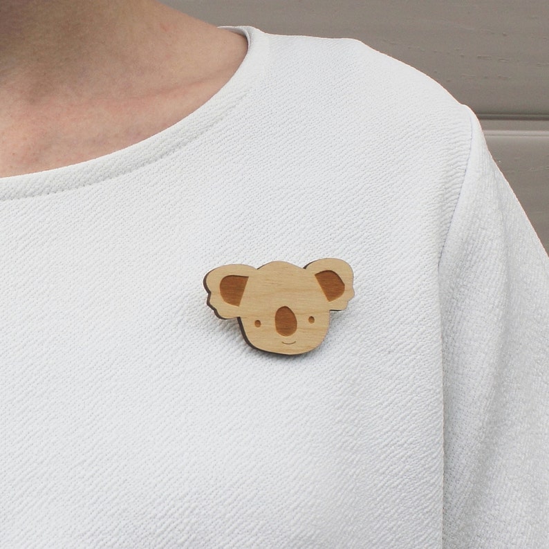 Laser Cut Wooden Koala Brooch - Etsy UK