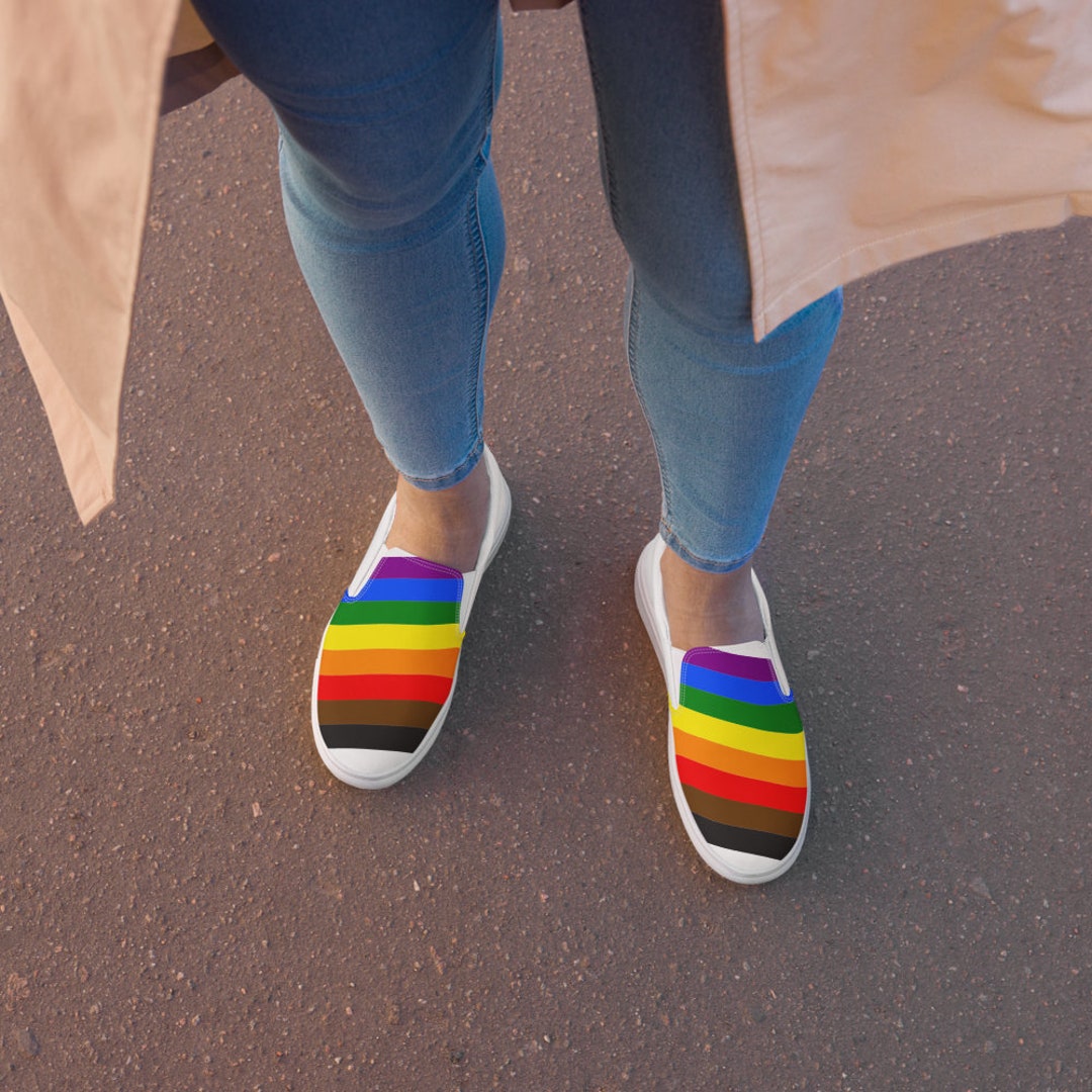 Pride Flag Slip-on Canvas Shoes LGBTQ+ Pride - Unisex (listed in Women ...