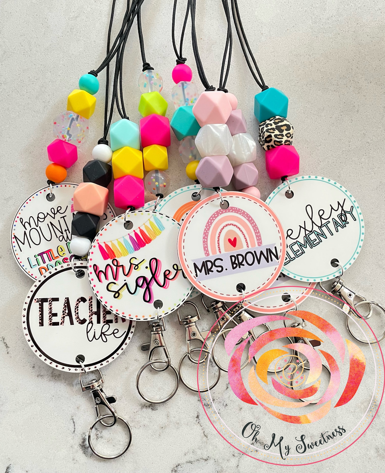 Teacher Lanyard, Teacher Gift, Custom Badge Lanyard, Personalized ...