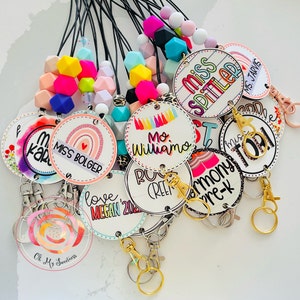 Teacher Lanyard, Teacher Gift, Custom Badge Lanyard, Personalized ...