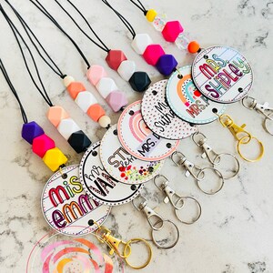 Teacher Lanyard, Teacher Gift, Custom Badge Lanyard, Personalized ...