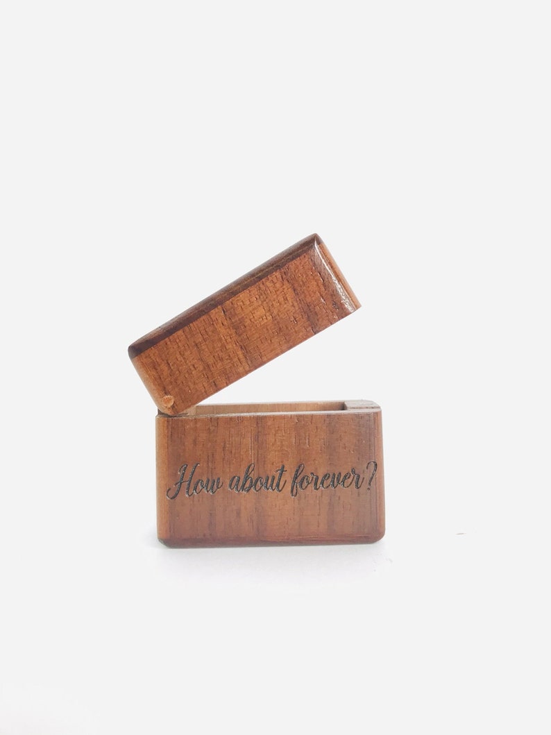 Custom Engraved Wooden Ring Box Low Profile Walnut Engagement - Etsy