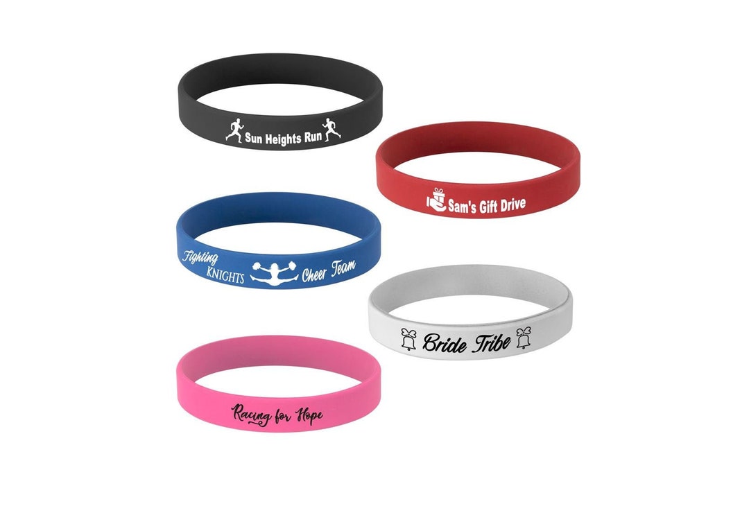 Custom Engraved Silicone Bracelet Cause Support - Etsy