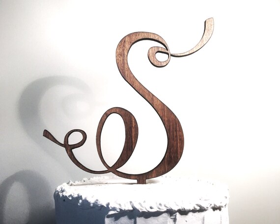 S Cake Topper S Personalized wedding Cake Topper letter S Rustic Cake ...