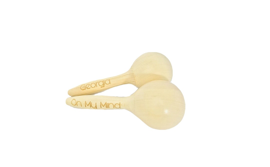 Personalized Natural Wood Maracas, Engraved Musical Instruments for ...