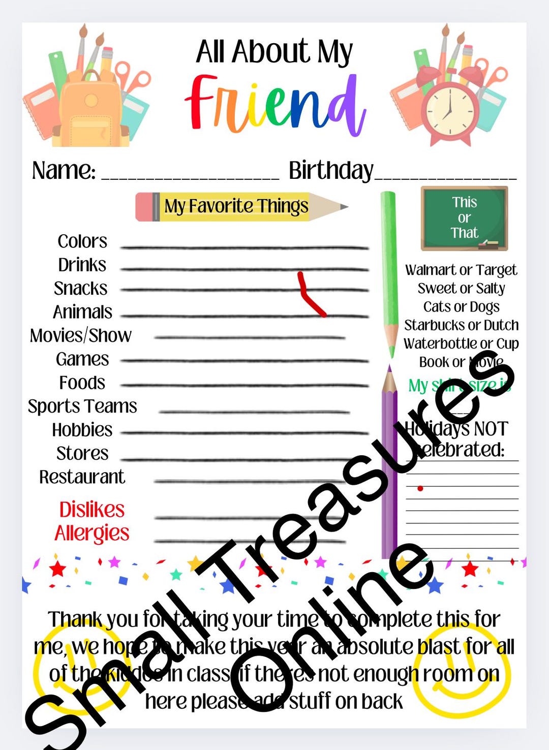 All About My Friends - Etsy