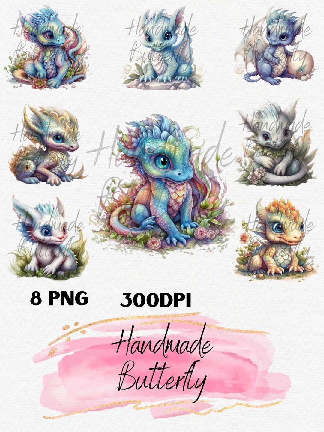 Baby Dragon Print, Cute Adorable Dragon Printable, Printable Art ...