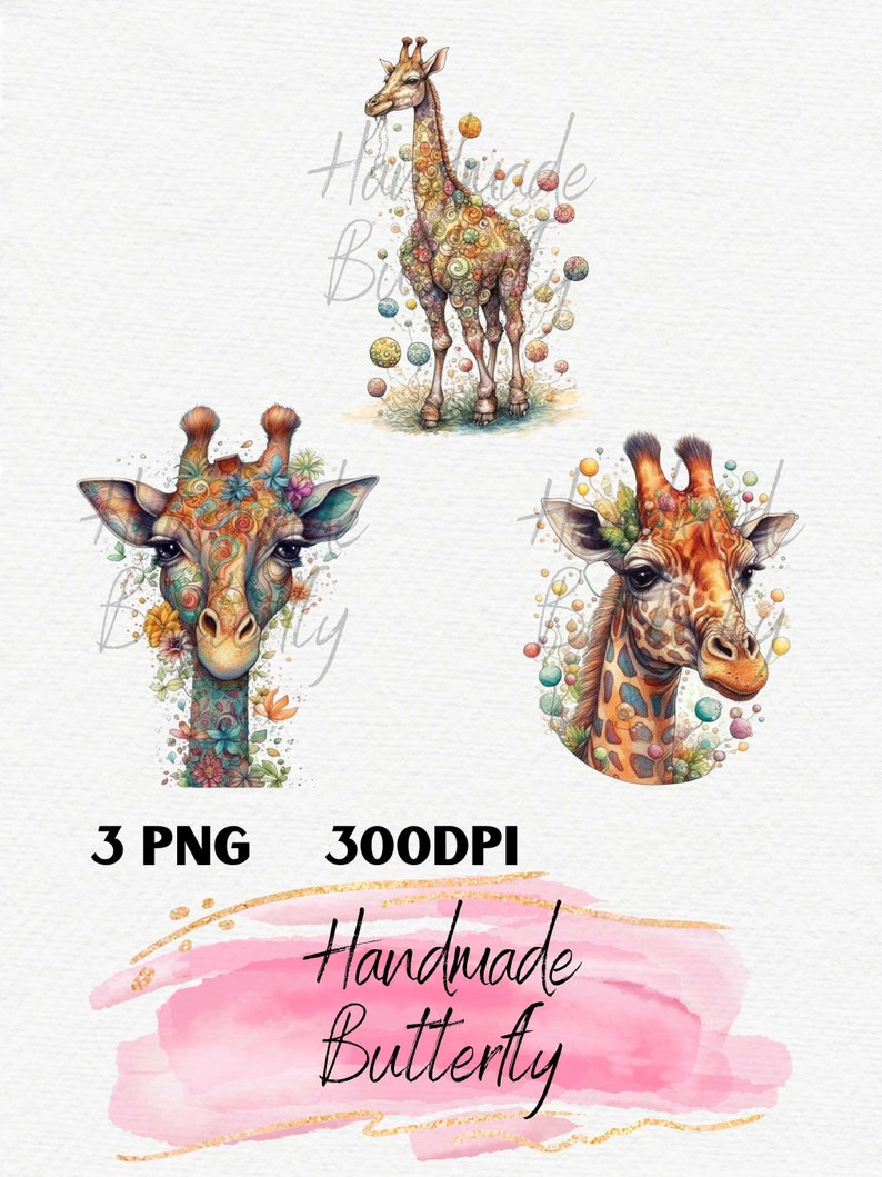 Giraffe Printable Line Art, Cute Adorable Giraffe Print, Safari Animal ...