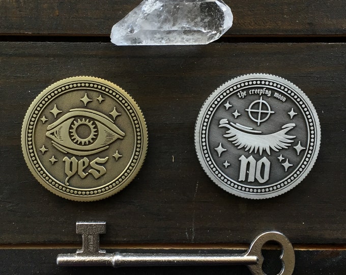 Divination Coin, Yes No Coin, Fantasy Coin, Occult, Dnd Coin - Etsy