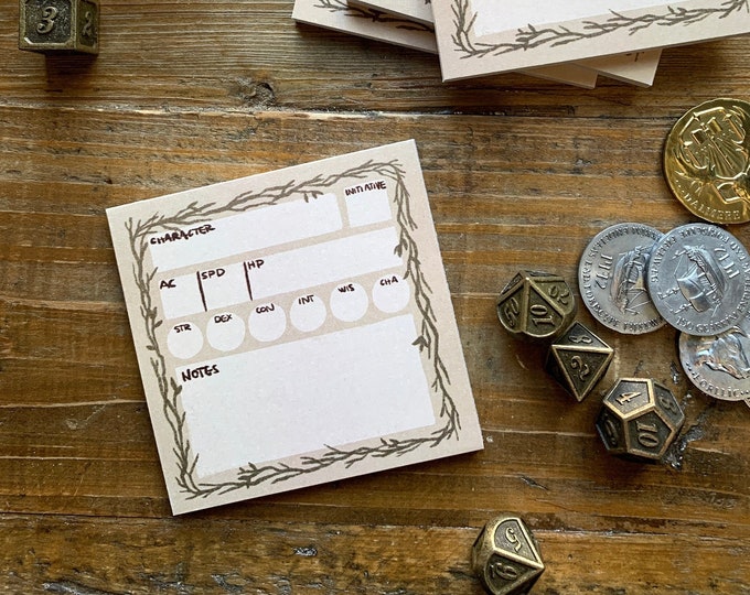 Stat Block Sticky Note for Dnd, Pathfinder, Ttrpg Stationery, Dnd ...