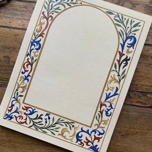 Medieval Border Notepad, Illuminated Manuscript Notepad, Medieval ...