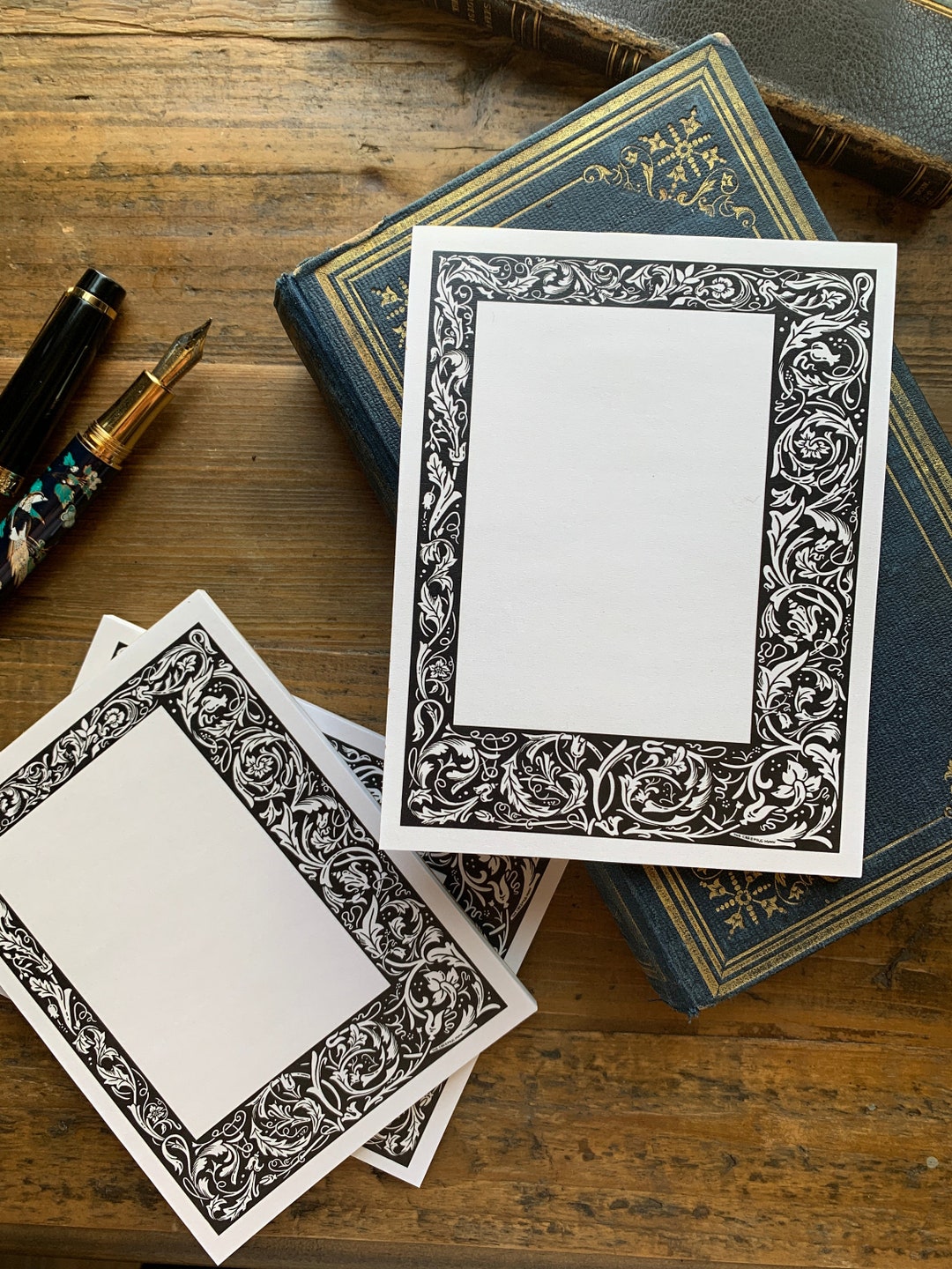 Floral Border Notepad, Dark Academia, William Morris, Bookish Notepad ...