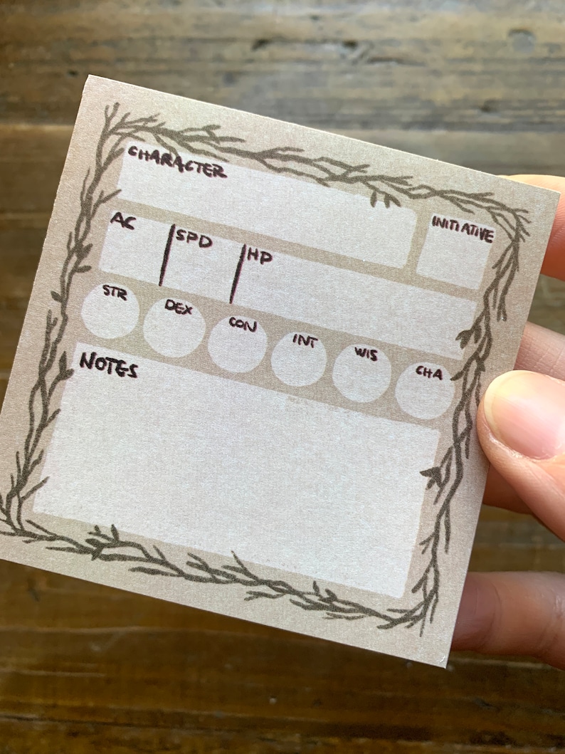 Stat Block Sticky Note for Dnd, Pathfinder, Ttrpg Stationery, Dnd ...