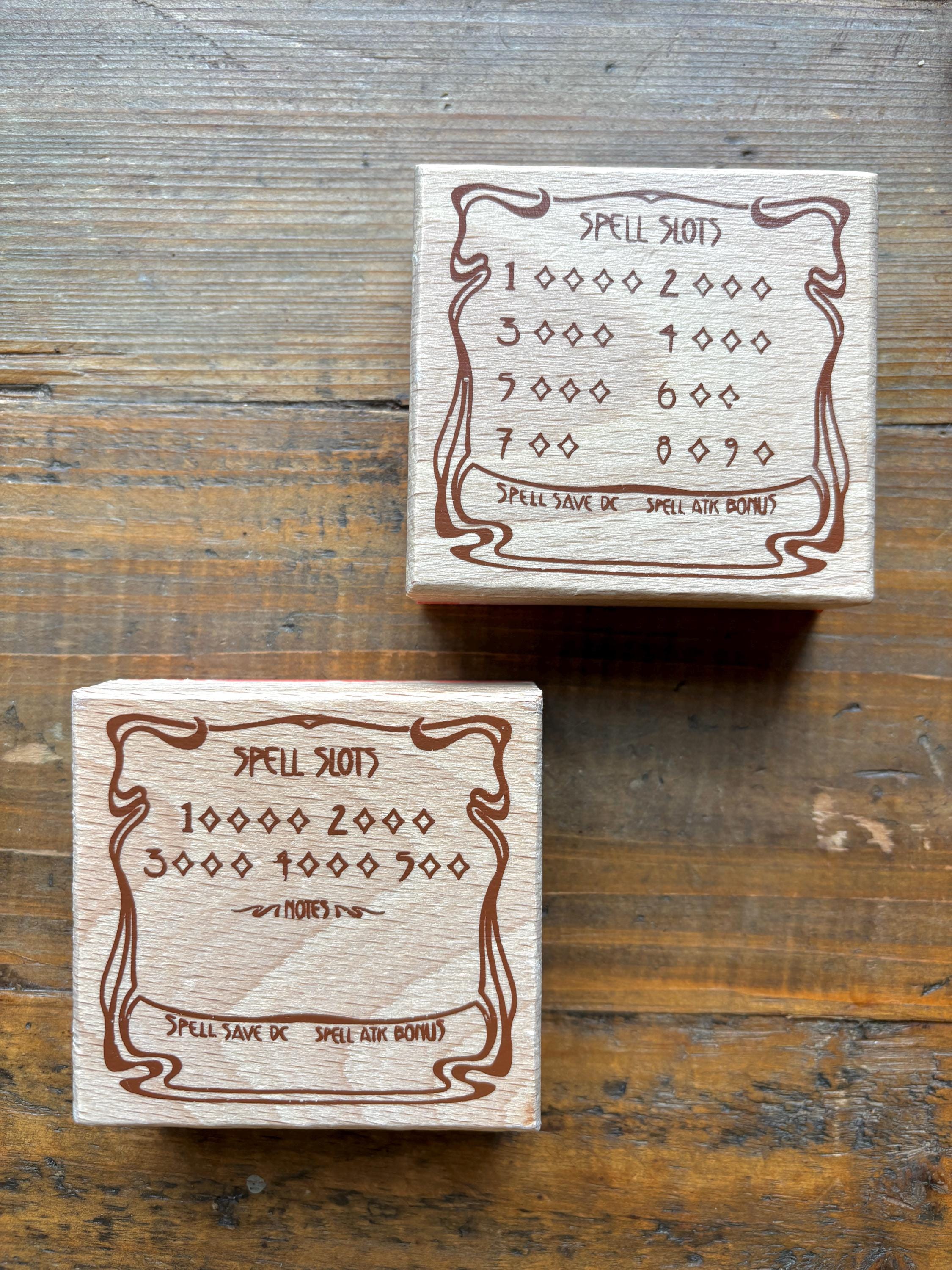 Spell Slots Rubber Stamp, Ttrpg Stamp, Spell Slot Tracker, Spell ...