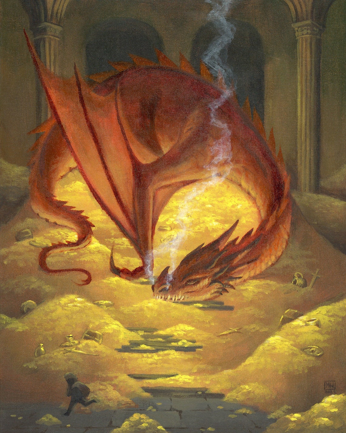 Smaug 8x10 Fine Art Print Dragon Art Dragon Print Fantasy - Etsy