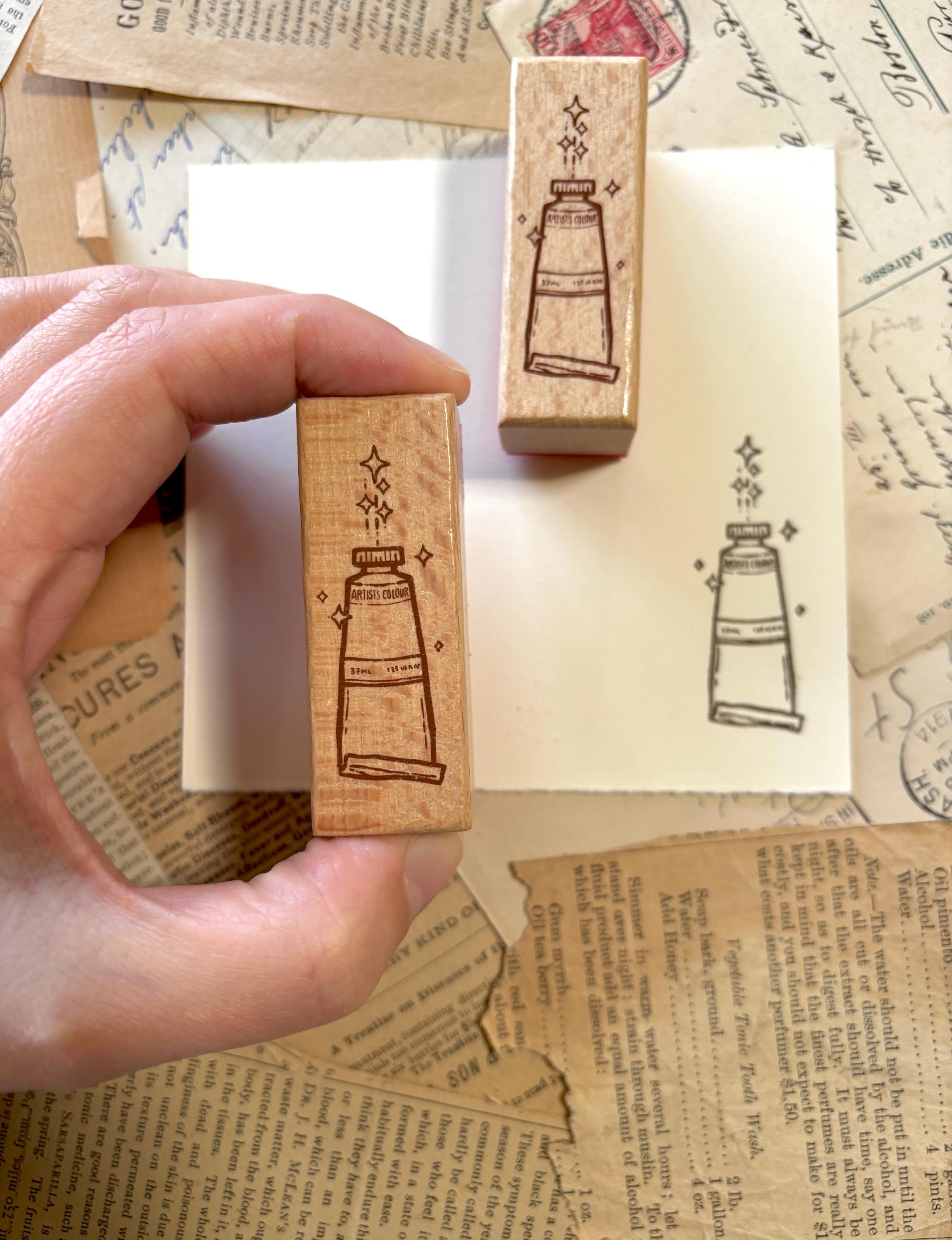 Paint Tube Rubber Stamp, Paint Stamp, Rubber Stamp, Swatch Stamp, Art ...