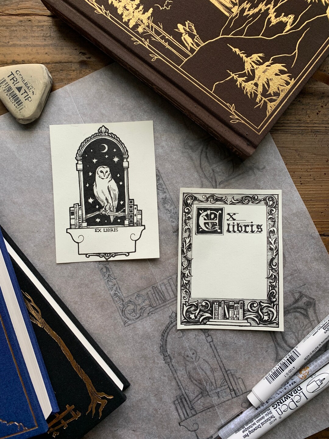 Adhesive Bookplate 2-pack, Ex Libris, Dark Academia - Etsy