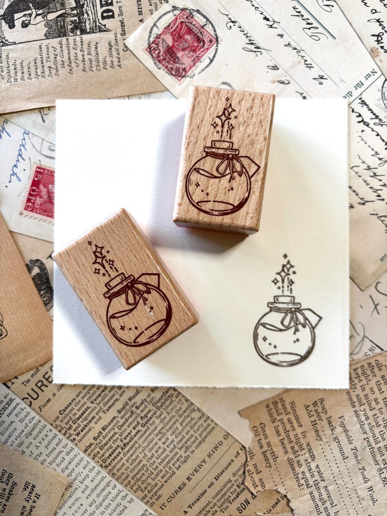 Ink Bottle Rubber Stamp, Potion Bottle Stamp, Rubber Stamp, Swatch ...