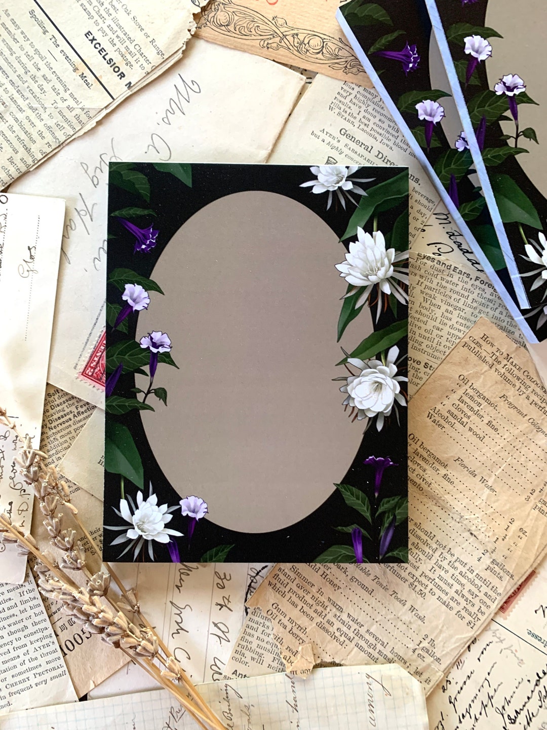 Night Garden Notepad, Witchy Notepad, Floral Notepad, Botanical Notepad ...