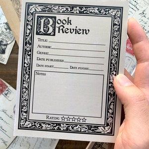 Book Review Notepad, Dark Academia Notepad, Bookish Notepad, Book ...