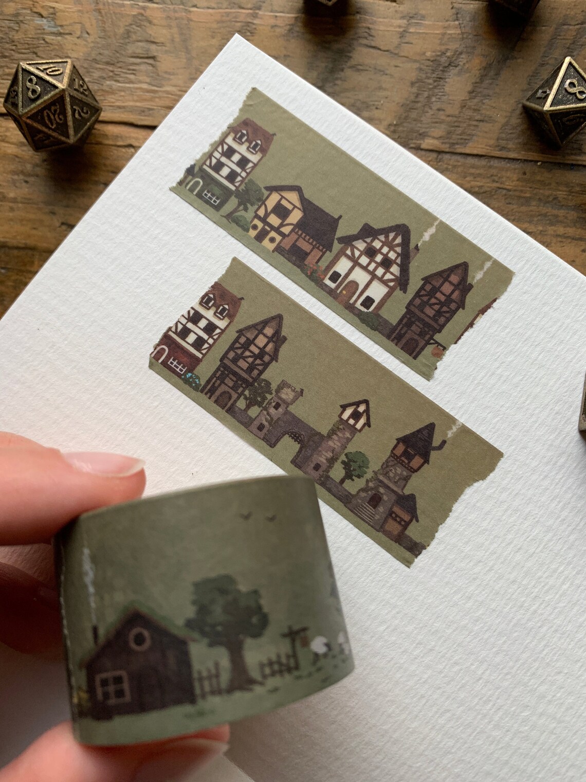 Fairy Tale Village Washi Tape, 30mm Washi Tape, Fantasy Washi Tape, RPG ...