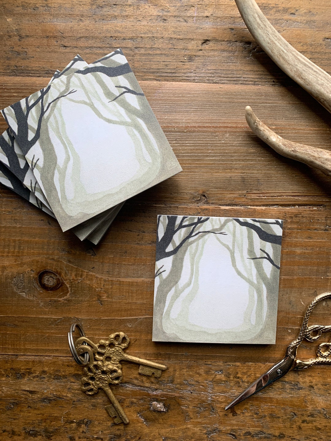 Dark Forest Sticky Note, Natural History, Creepy Stationery, Nature ...