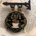 Cafe Shop Sign Enamel Pin, Hanging Shop Sign Pin, Parisian Cafe Pin ...