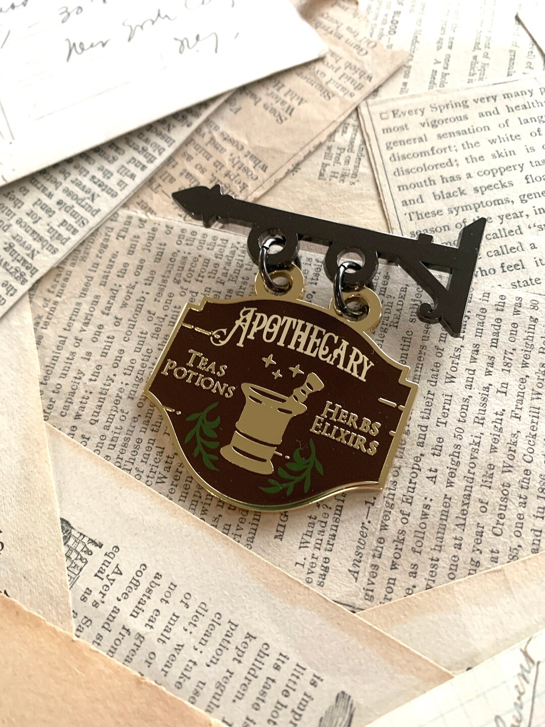 Apothecary Shop Sign Enamel Pin, Hanging Shop Sign - Etsy