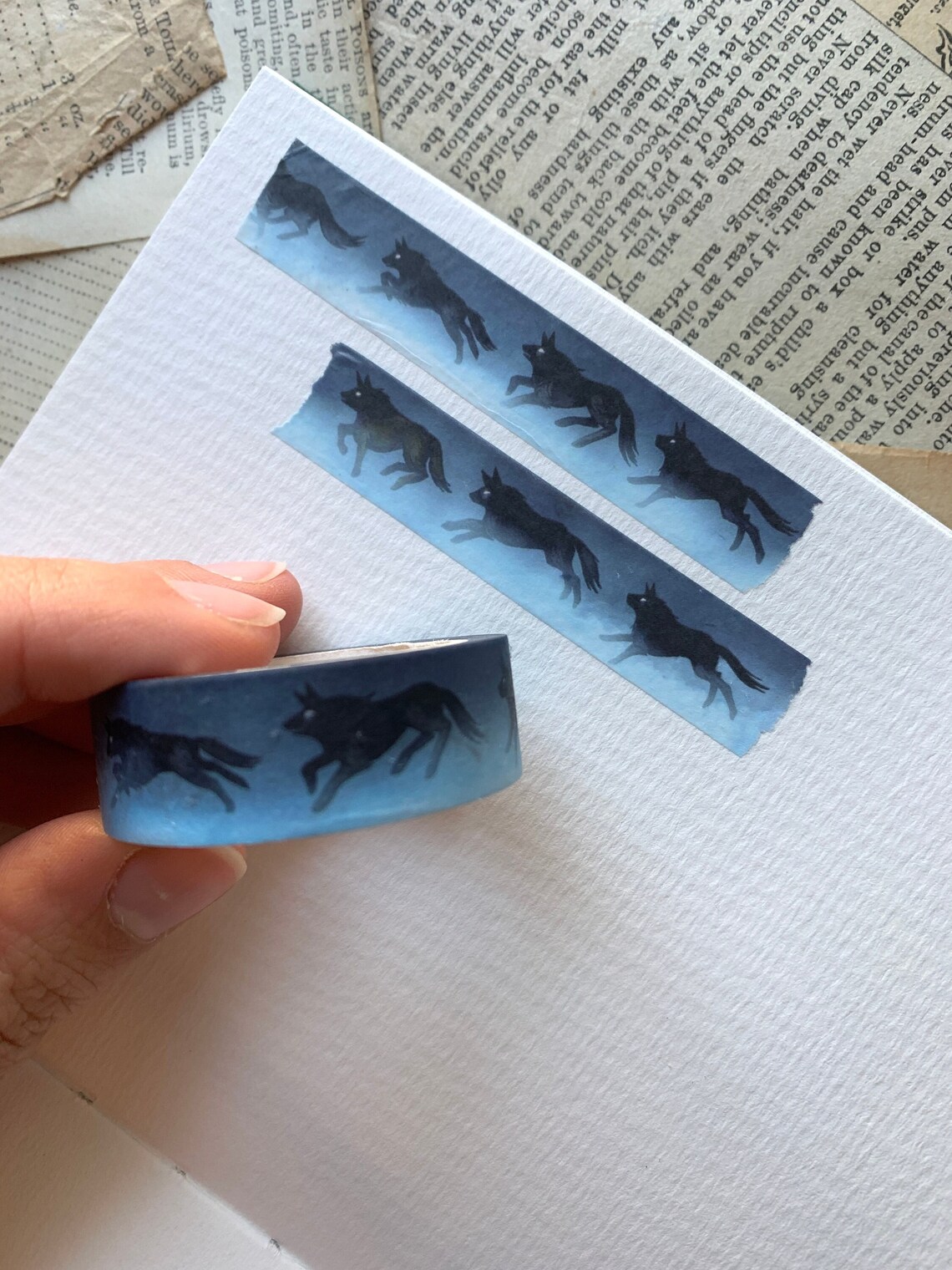 Wolf Pack 15mm Washi Tape Halloween Washi Tape - Etsy