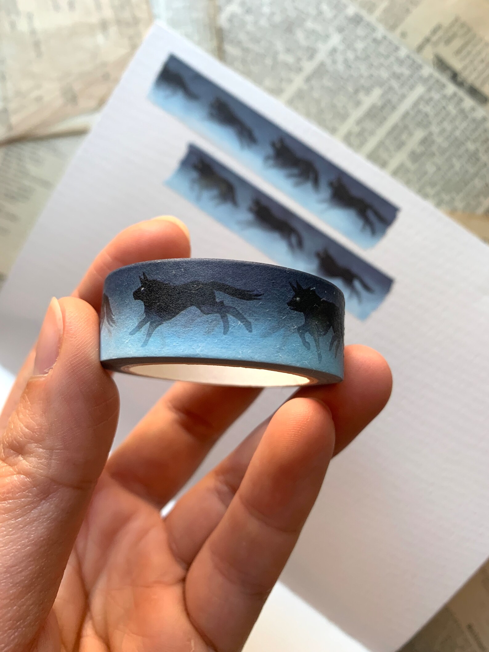 Wolf Pack 15mm Washi Tape Halloween Washi Tape - Etsy