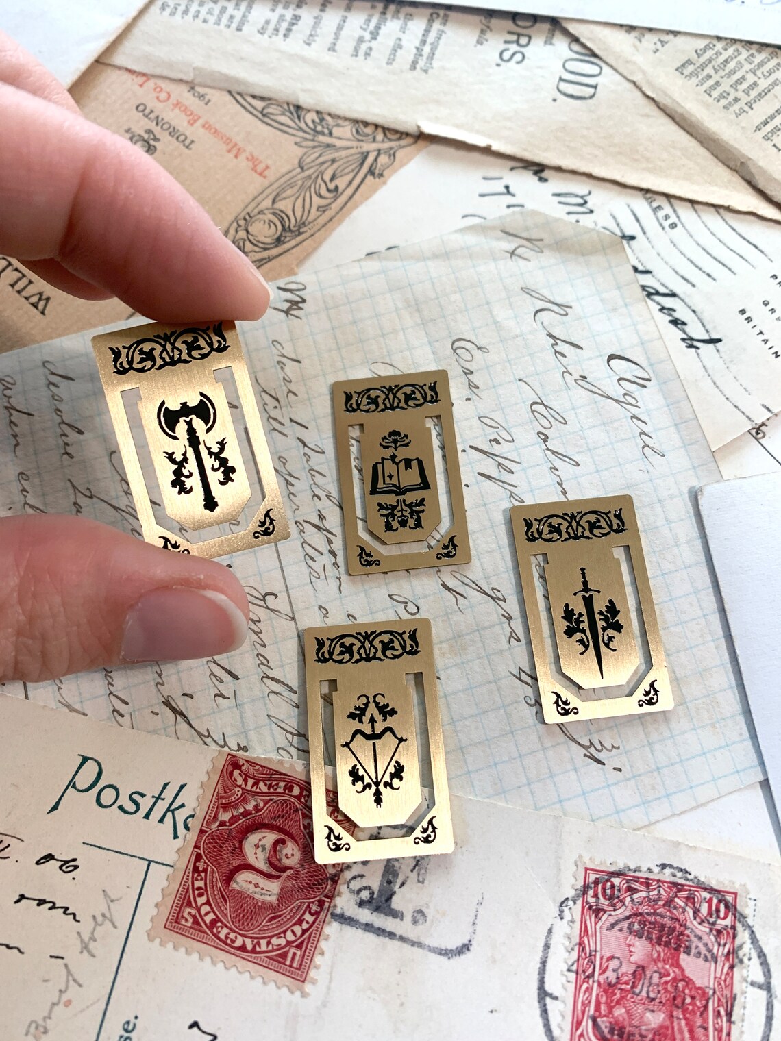 Brass Page Markers Set, Index Tabs, Brass Clips, Journal Clips, Journal ...