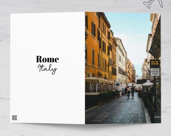 Visit, Travel, Rome, Italy, Europe, Colorful, Modern Vintage Greeting ...