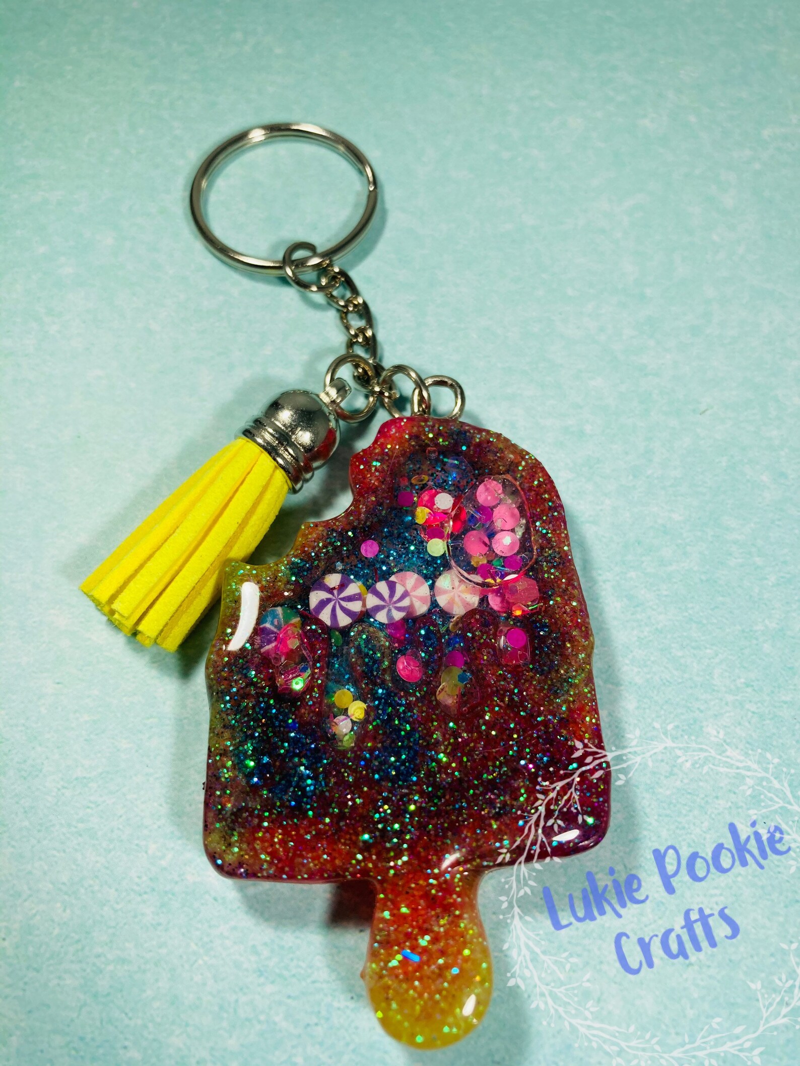 Popsicle Glitter Shaker Keychain | Etsy