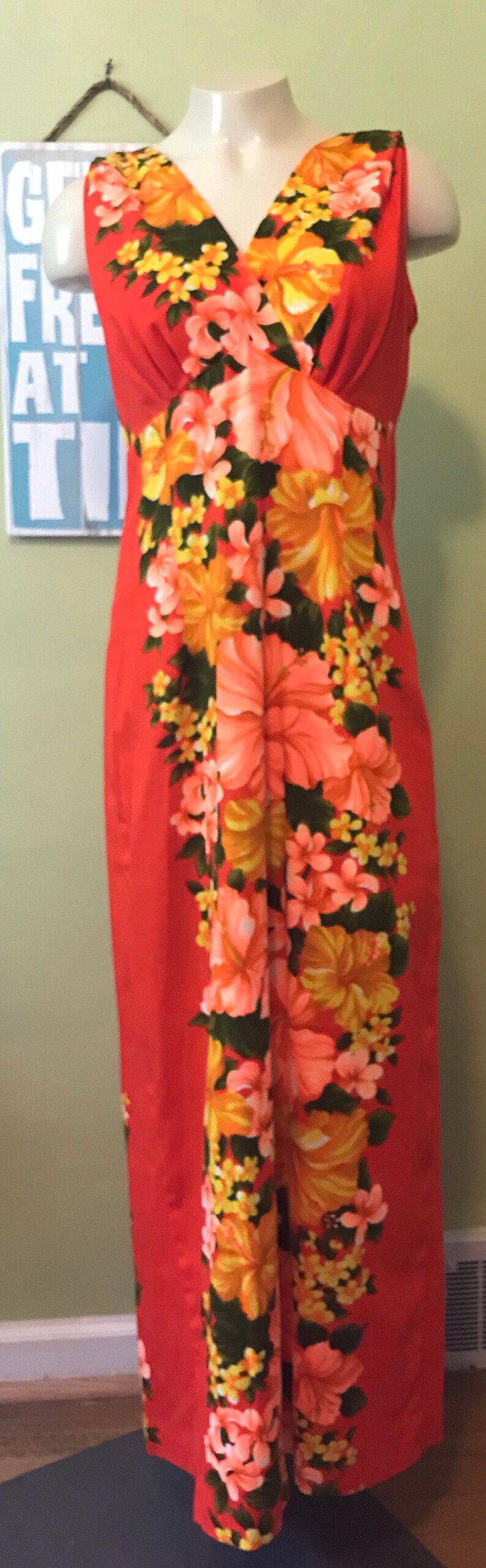 Vintage Hawaiian Holoku Size Medium | Etsy