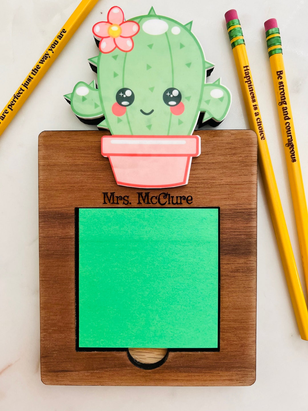 Sticky Note Pad Holder, Post-it Note Holder, Personalized Note Holder ...