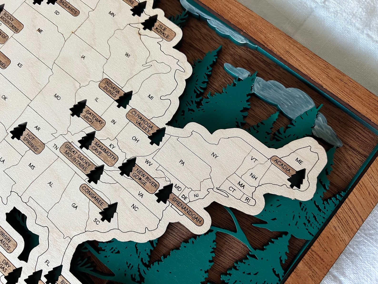 Personalized National Park Fill in Map Wall Art Wood, Adventure Tracker ...