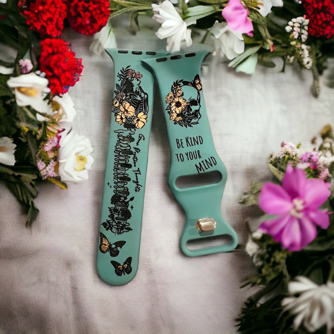 Skull Watch Band, Apple Watch Band 40mm, Mental Health Awareness, Be ...