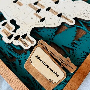 Personalized National Park Fill in Map Wall Art Wood, Adventure Tracker ...