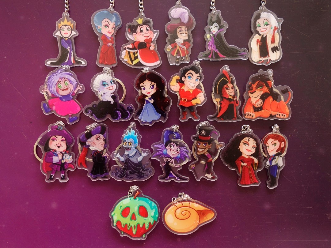 Keychains Disney Villains Acrylic Charms Cute Gifts Evil Queen ...