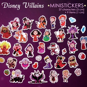 Ministickers Set Disney Villains Cute Mini Journal Decor Stationery ...